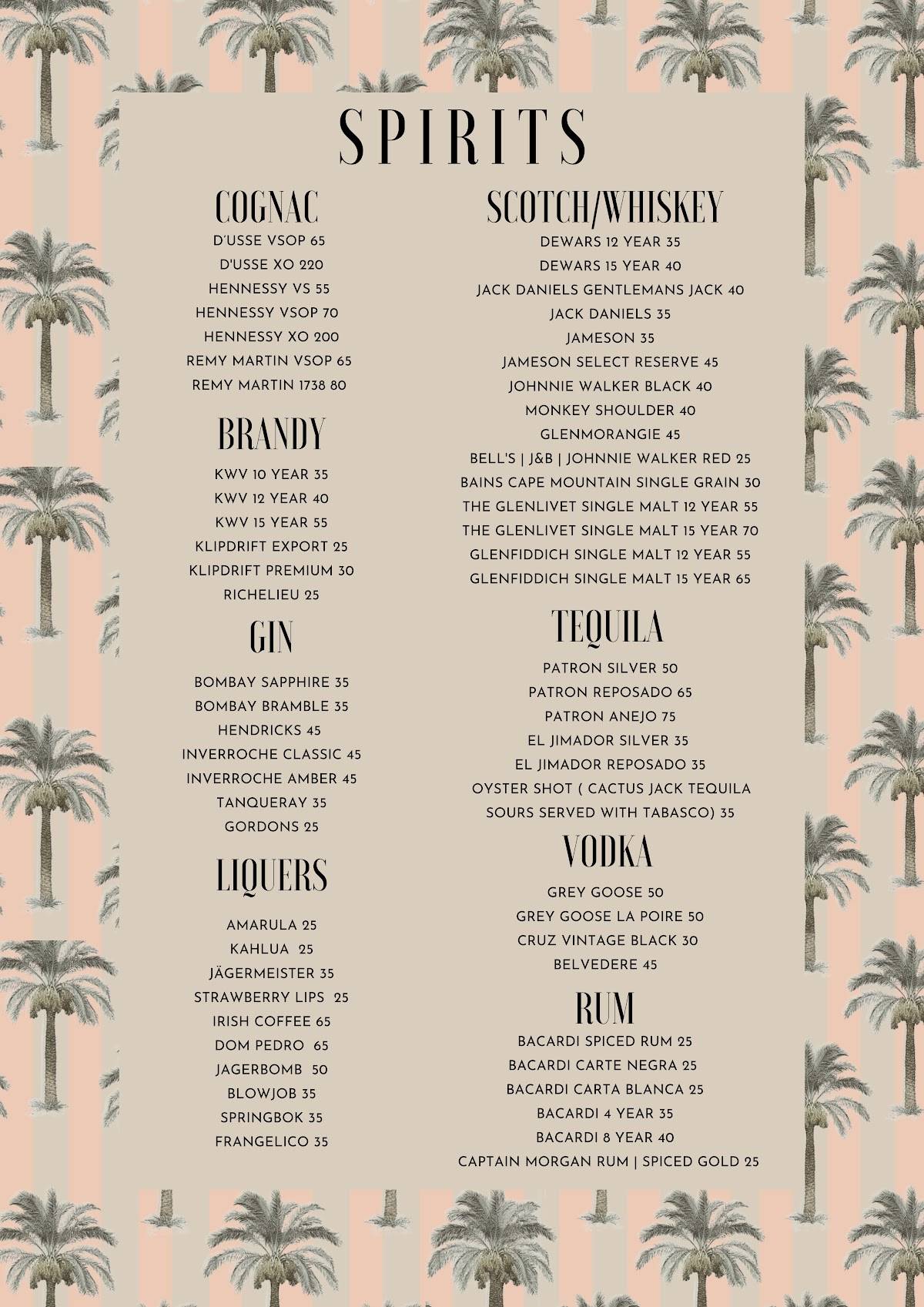 Menu at The Ivory Eatery restaurant, Mthatha