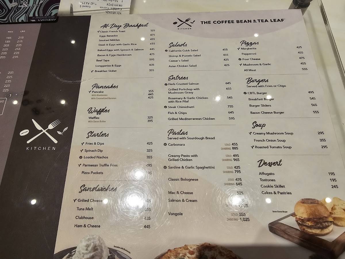 Menu at The Kitchen by Coffee Bean & Tea Leaf restaurant, Taguig