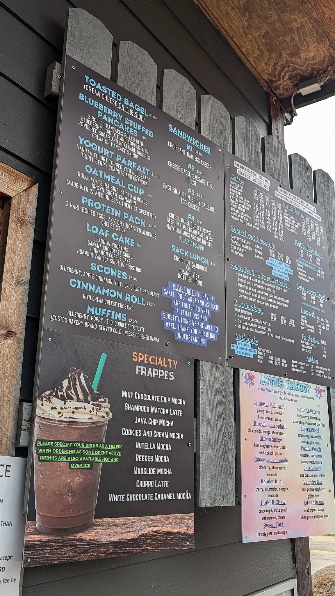 Menu at The Local Mocha Motion, Forks