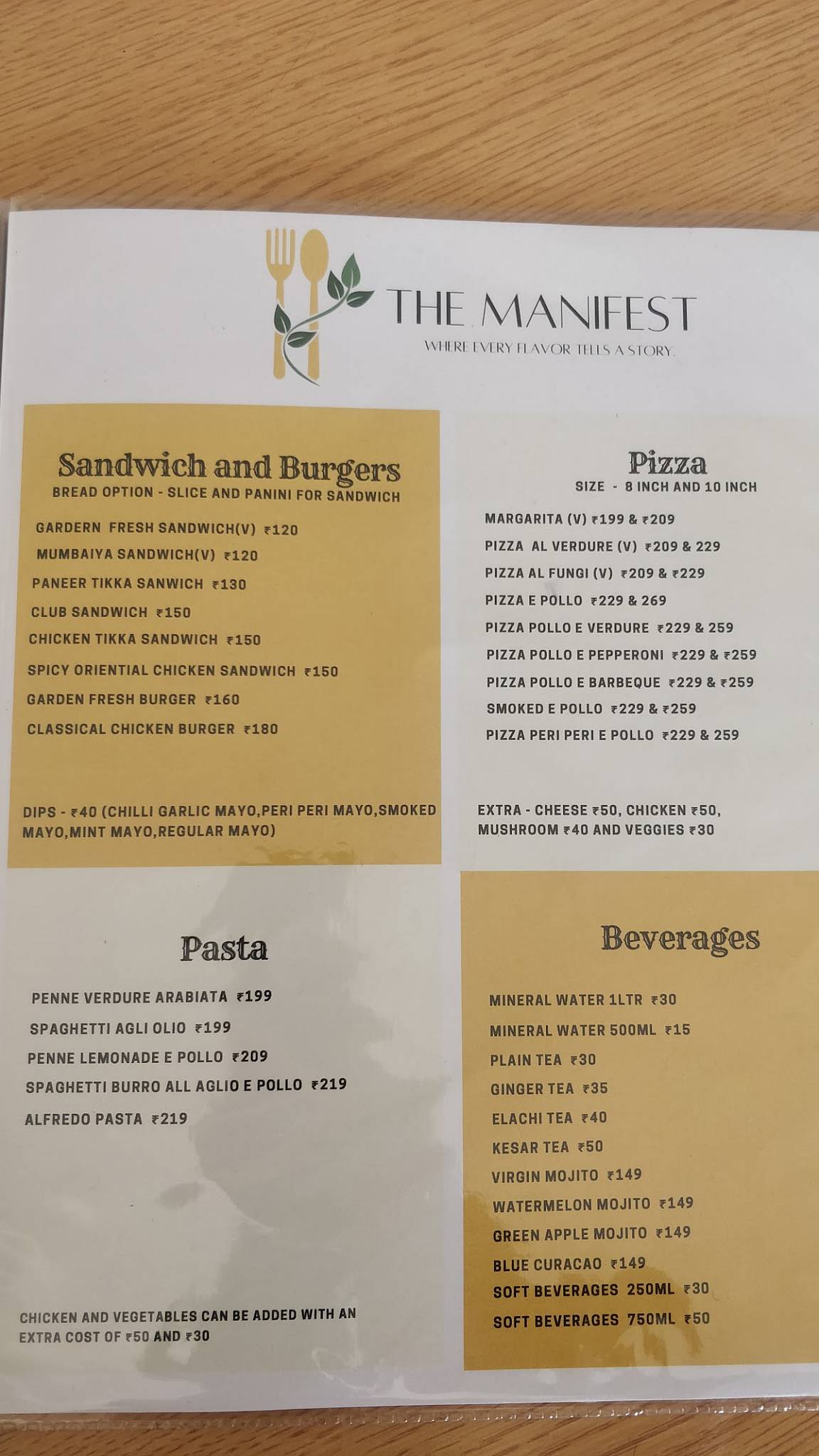 Menu at The Manifest, Kolkata, 318