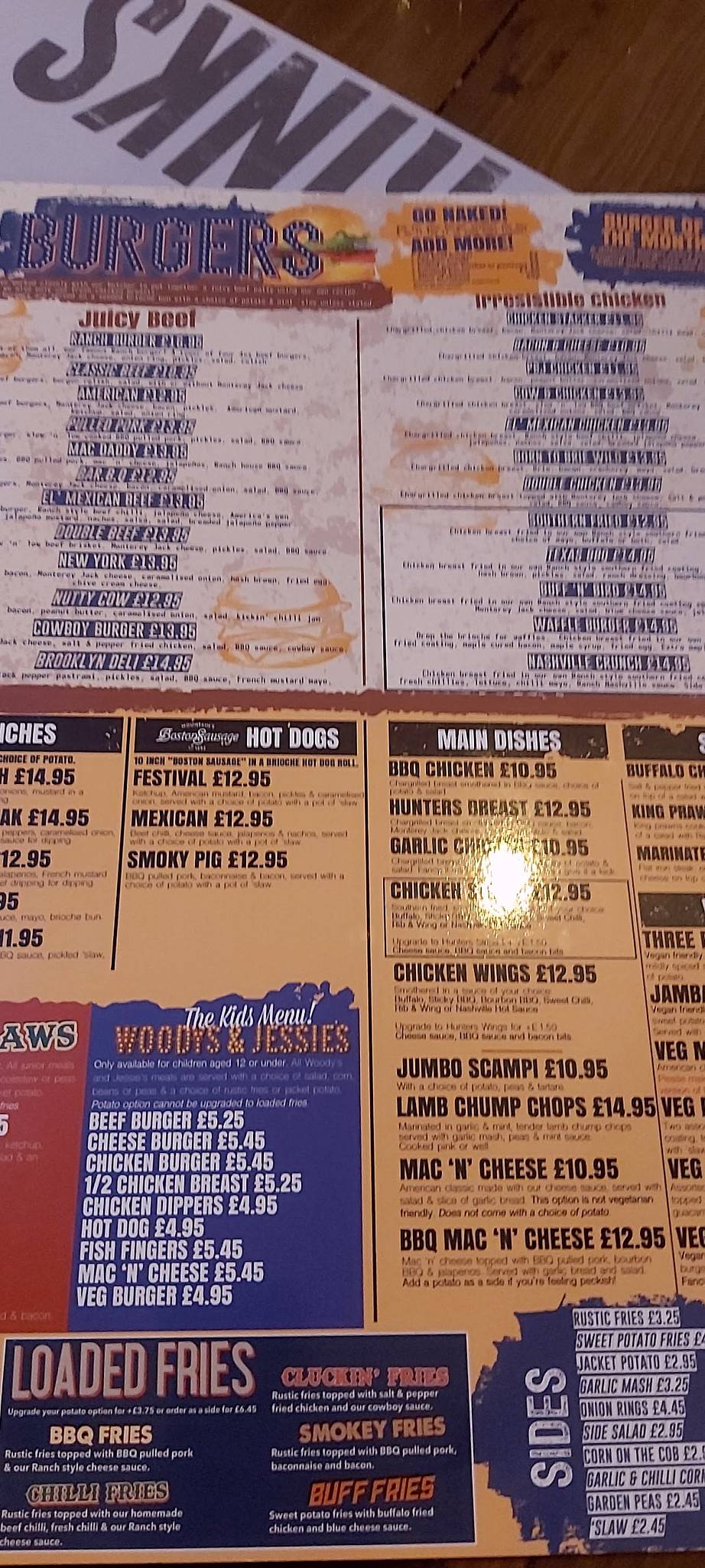 Menu at The Ranch Steakhouse & Grill, Louth