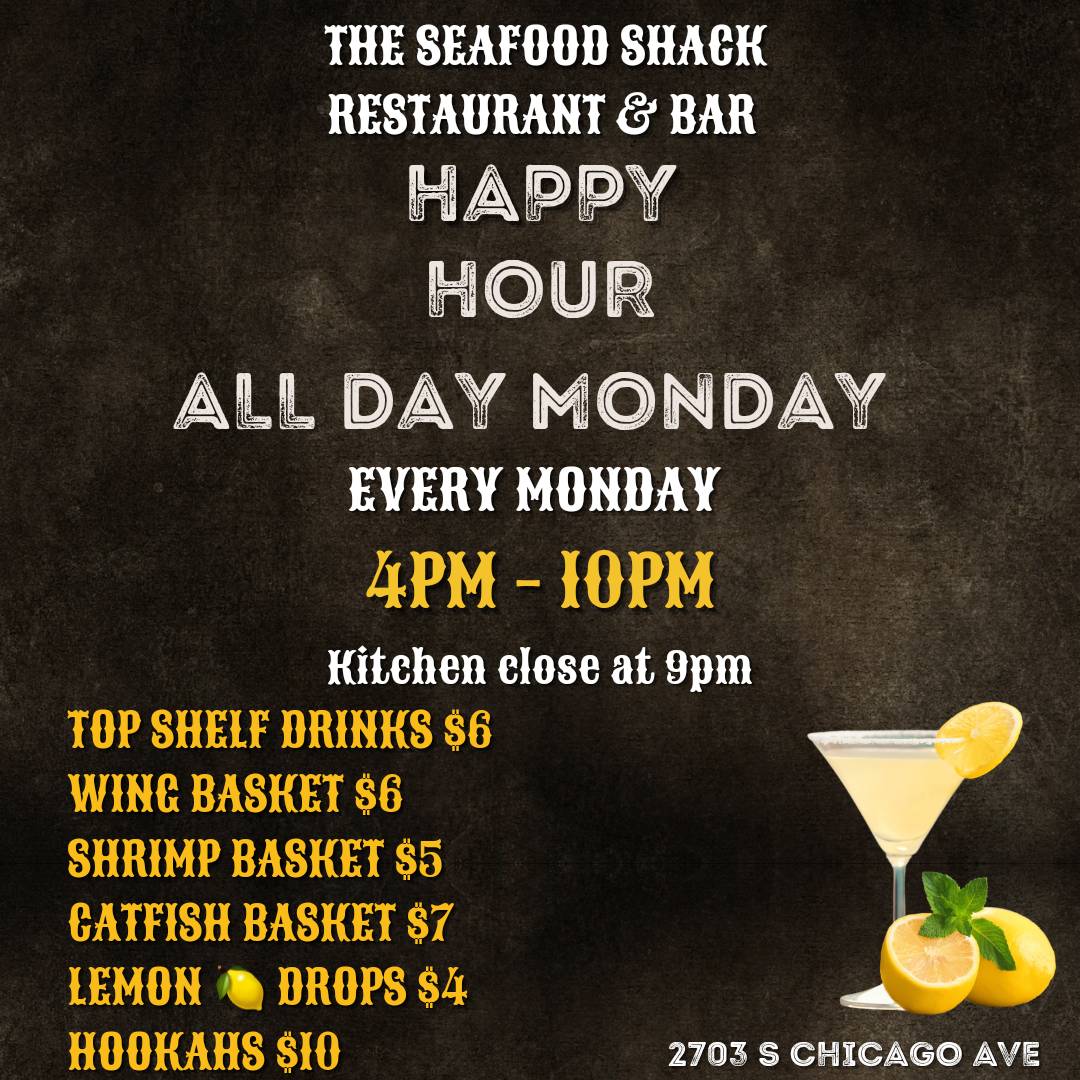 Menu at The Seafood Shack Restaurant & Bar, South Milwaukee