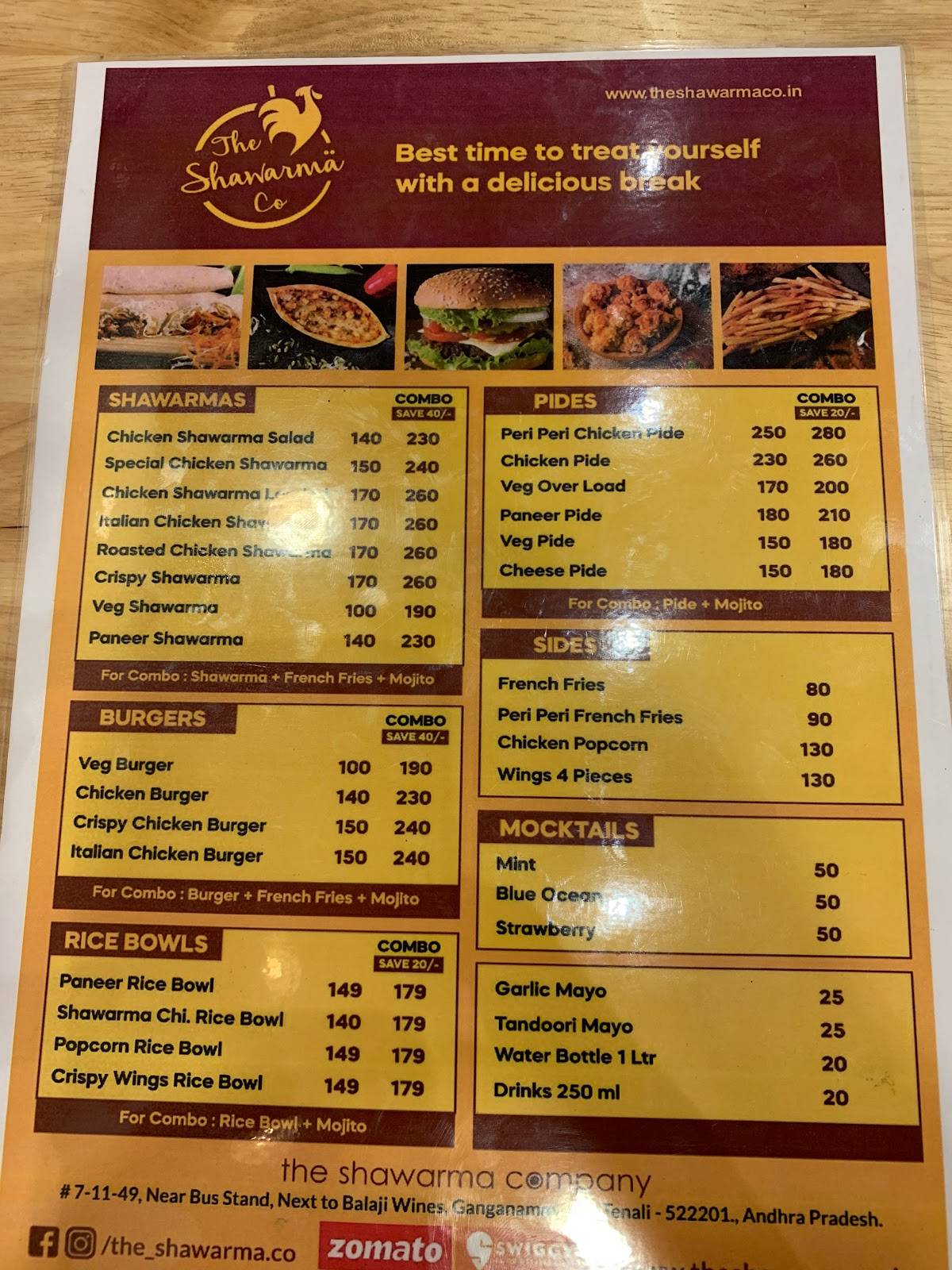 Menu at The Shawarma Company, Hyderabad