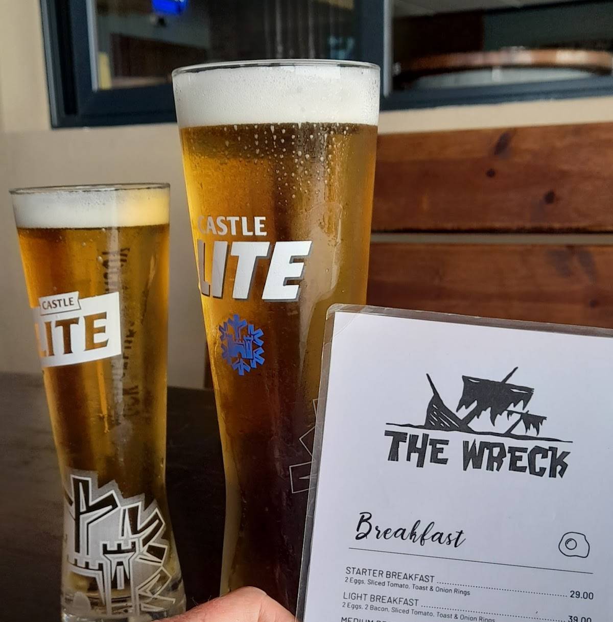 Menu at The Wreck restaurant, Port Edward