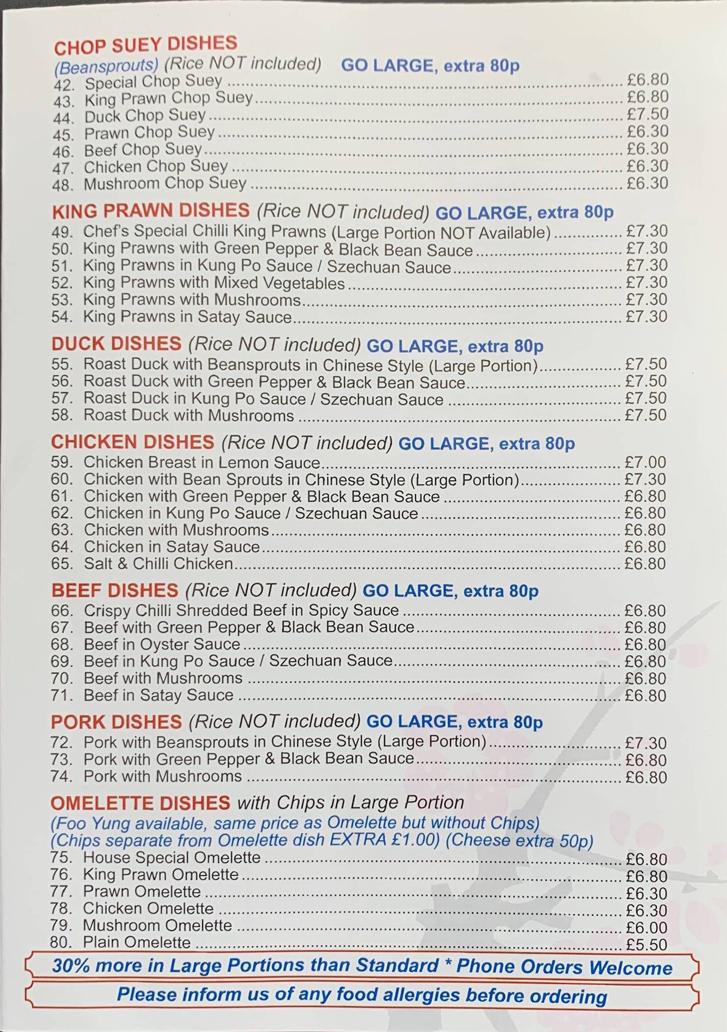 Menu at Treasure Chinese & Fish + Chip Takeaway restaurant, Burnham-on-Sea