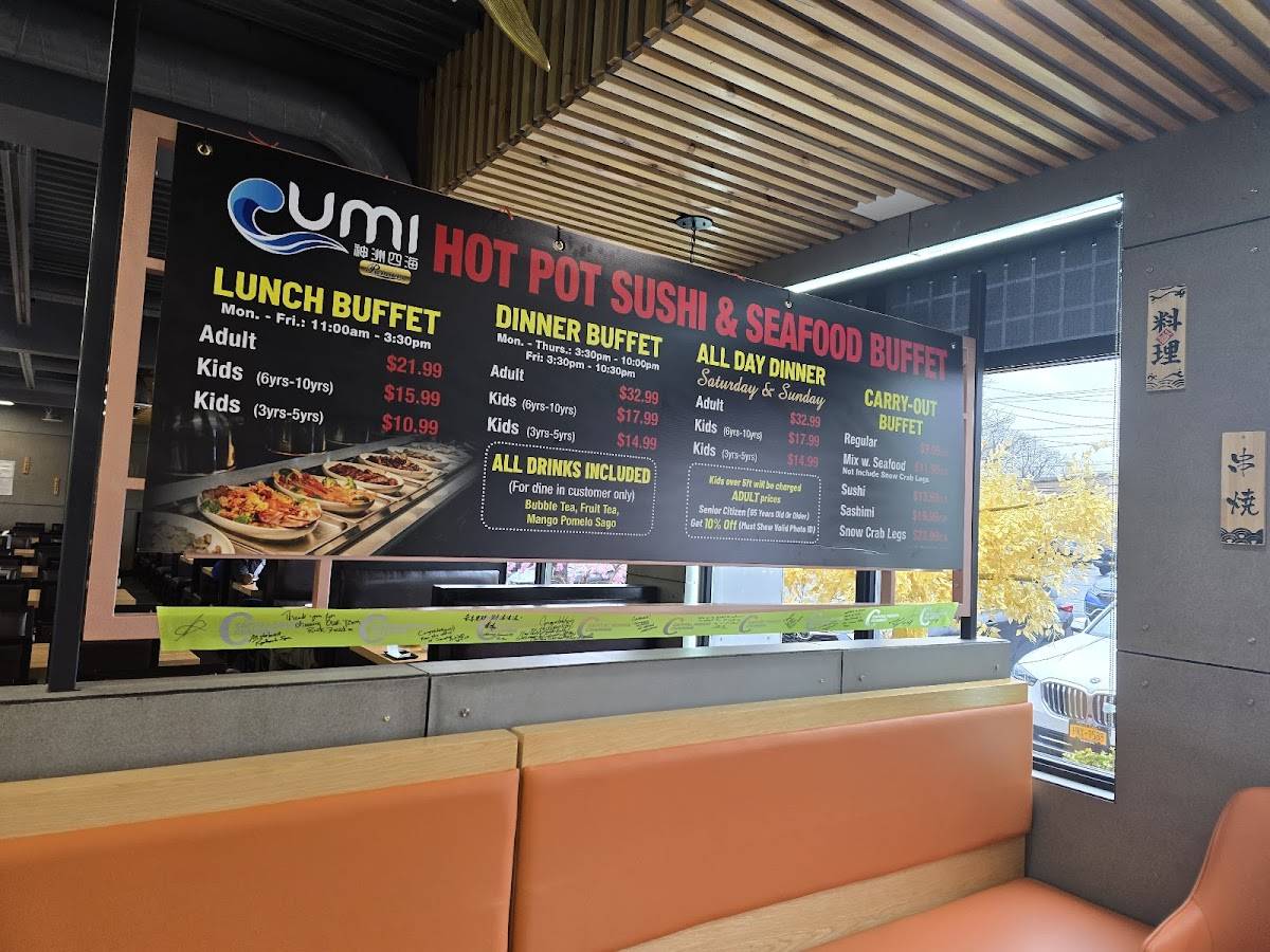 Menu at Umi Hotpot Sushi & Seafood Buffet restaurant, Albany