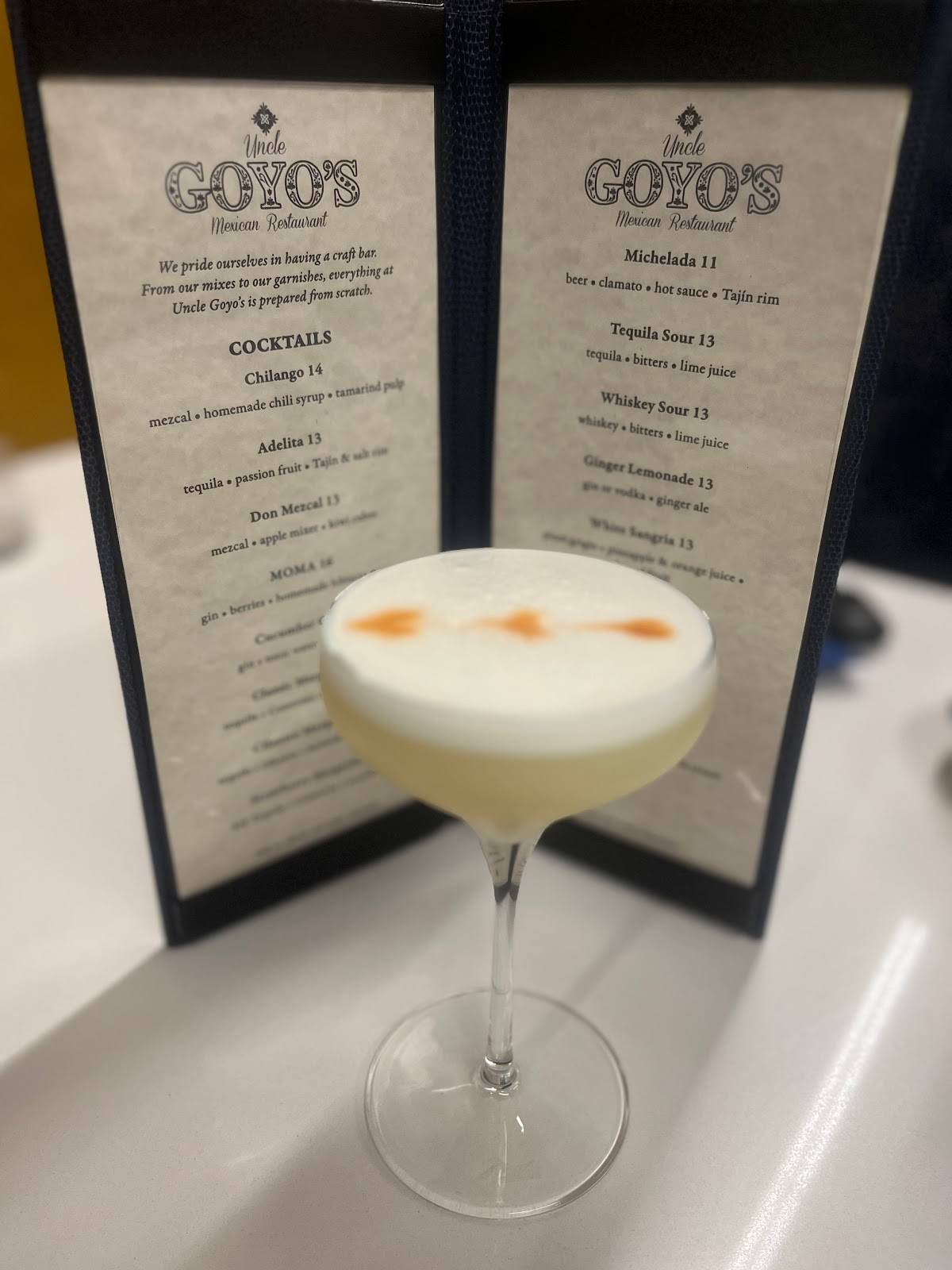 Menu at Uncle Goyo's restaurant, Germantown