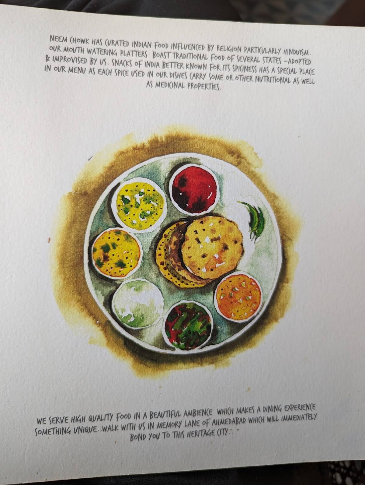 Menu at Under The Neem Trees, Ahmedabad