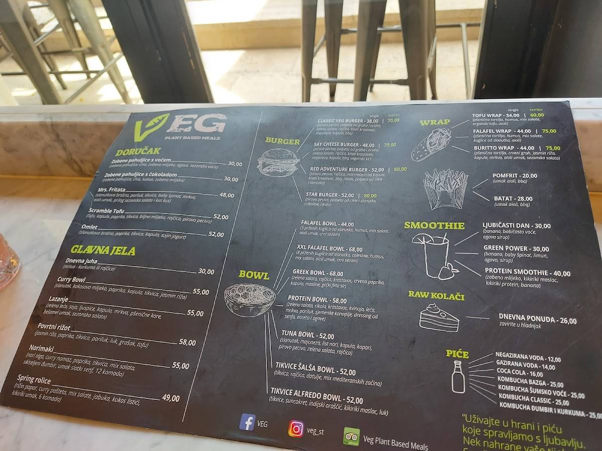 Menu da Veg ristorante, Spalato