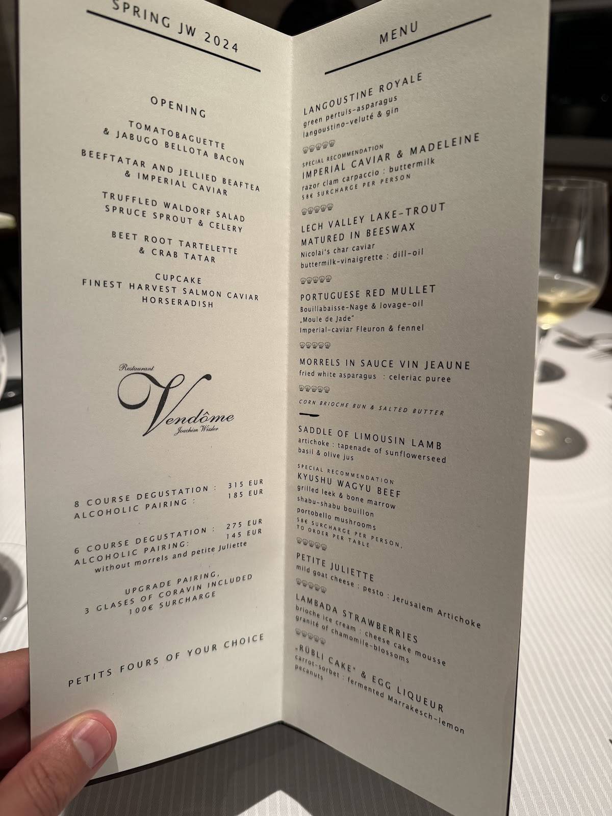 Speisekarte von Restaurant Vendôme, Bergisch Gladbach