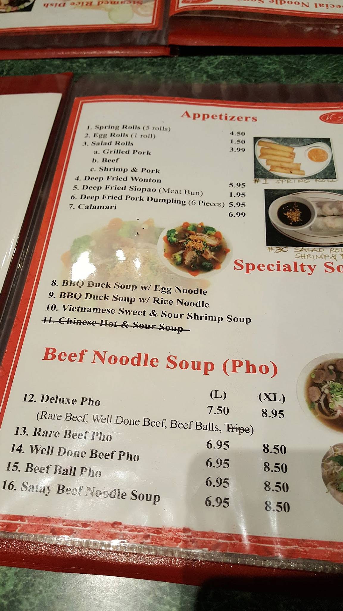 Menu at Vi-Ann Restaurant, Winnipeg, Notre Dame Ave