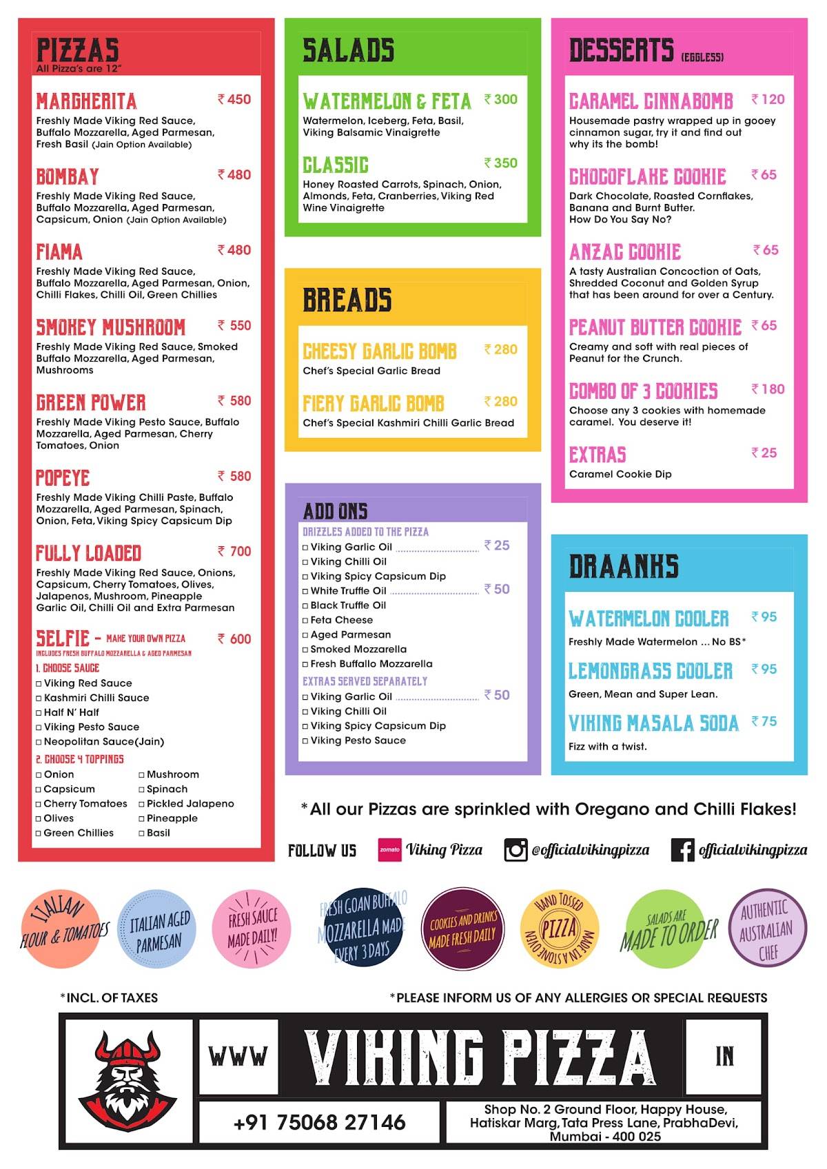 Menu at Viking Pizza, Mumbai, Shop A