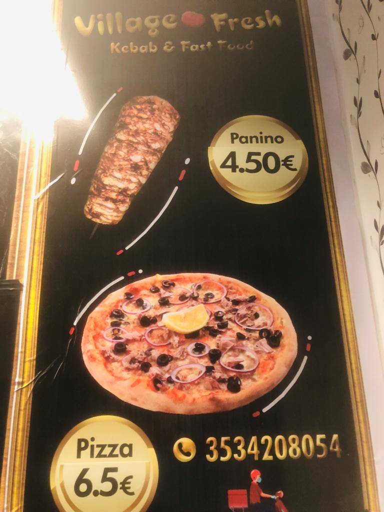 Menu da Village fresh kebab & fast food halal Indian Pakistani food, Verona