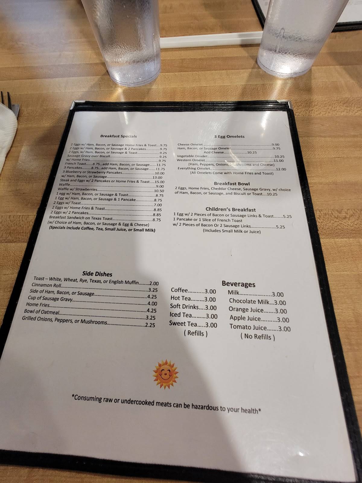 Menu at Wayside Restaurant, Warren
