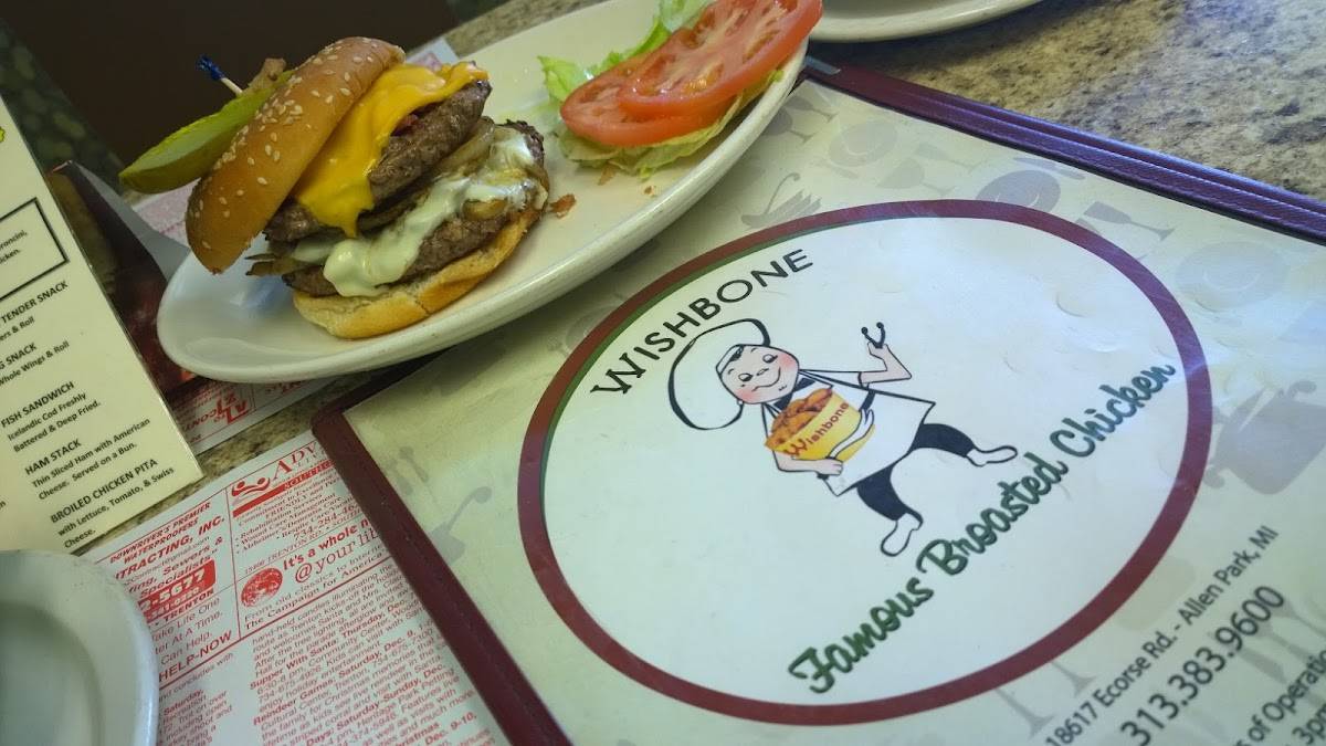 Menu at Wishbone Broasted Chicken restaurant, Allen Park