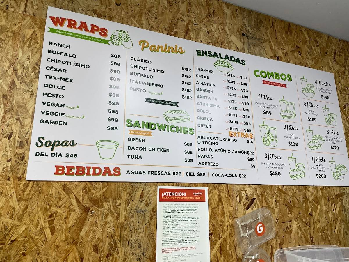 Carta del restaurante Wrapisimo Nuevo Mexicali, Mexicali, Blvd. Lázaro ...