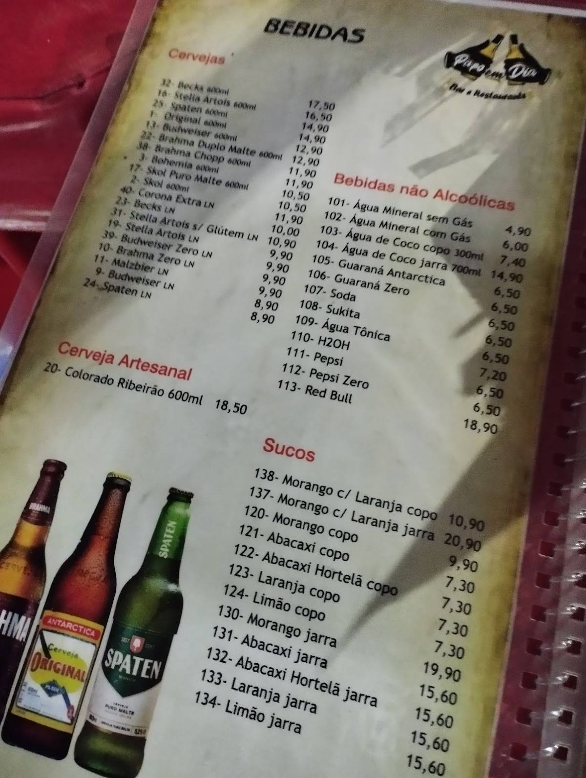 Menu at papo em dia restaurant, Salvador
