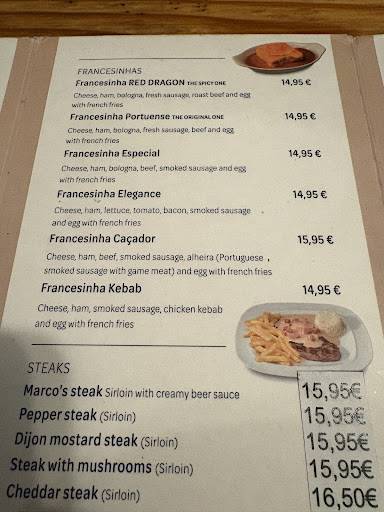 Menu em Restaurante Marco, Corroios, Largo Santos 14D