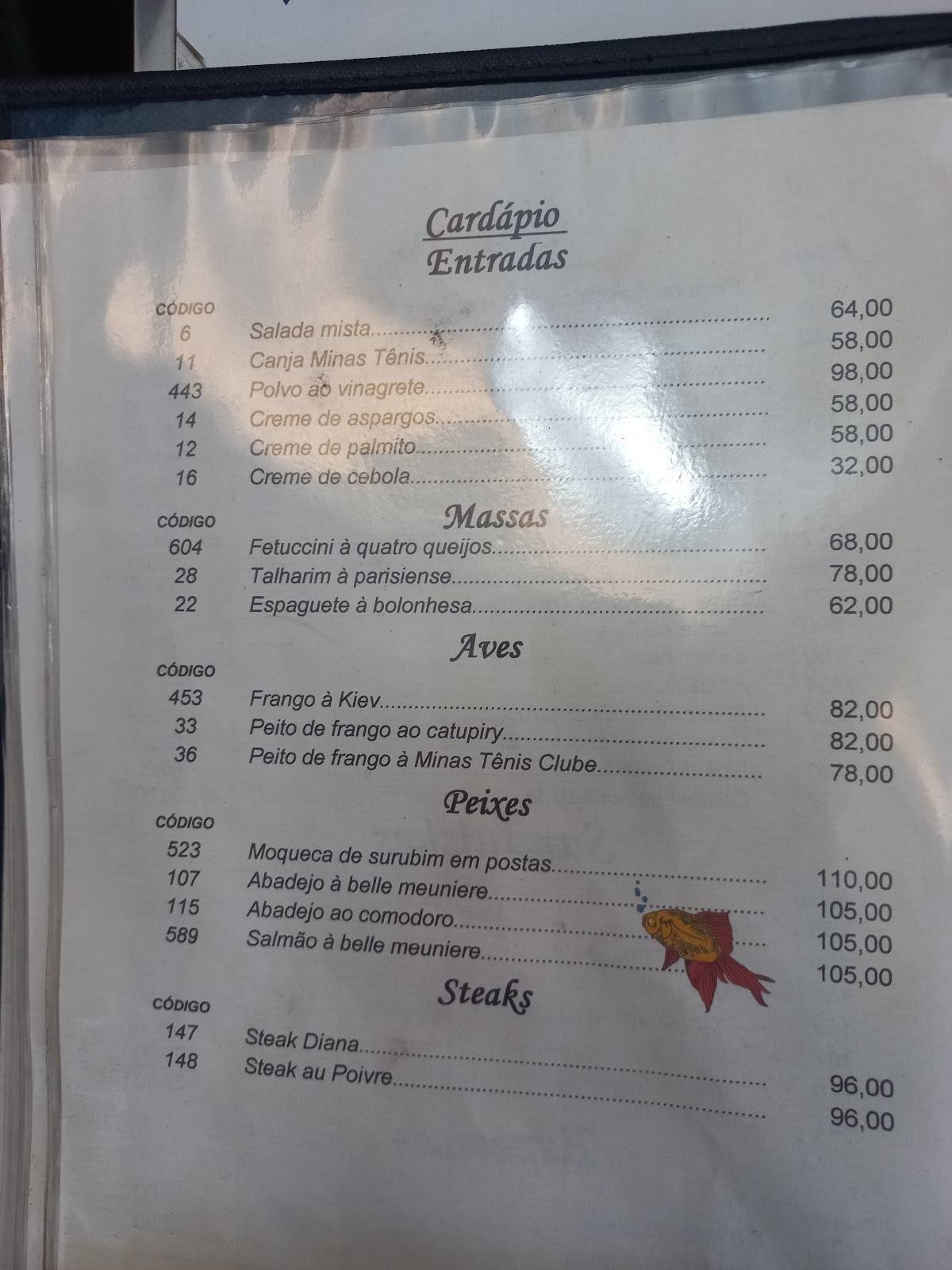 Menu em Restaurante Minas I, Belo Horizonte