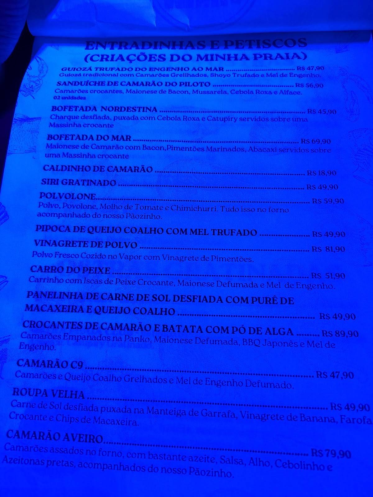 Menu em Restaurante Minha Praia, Ipojuca
