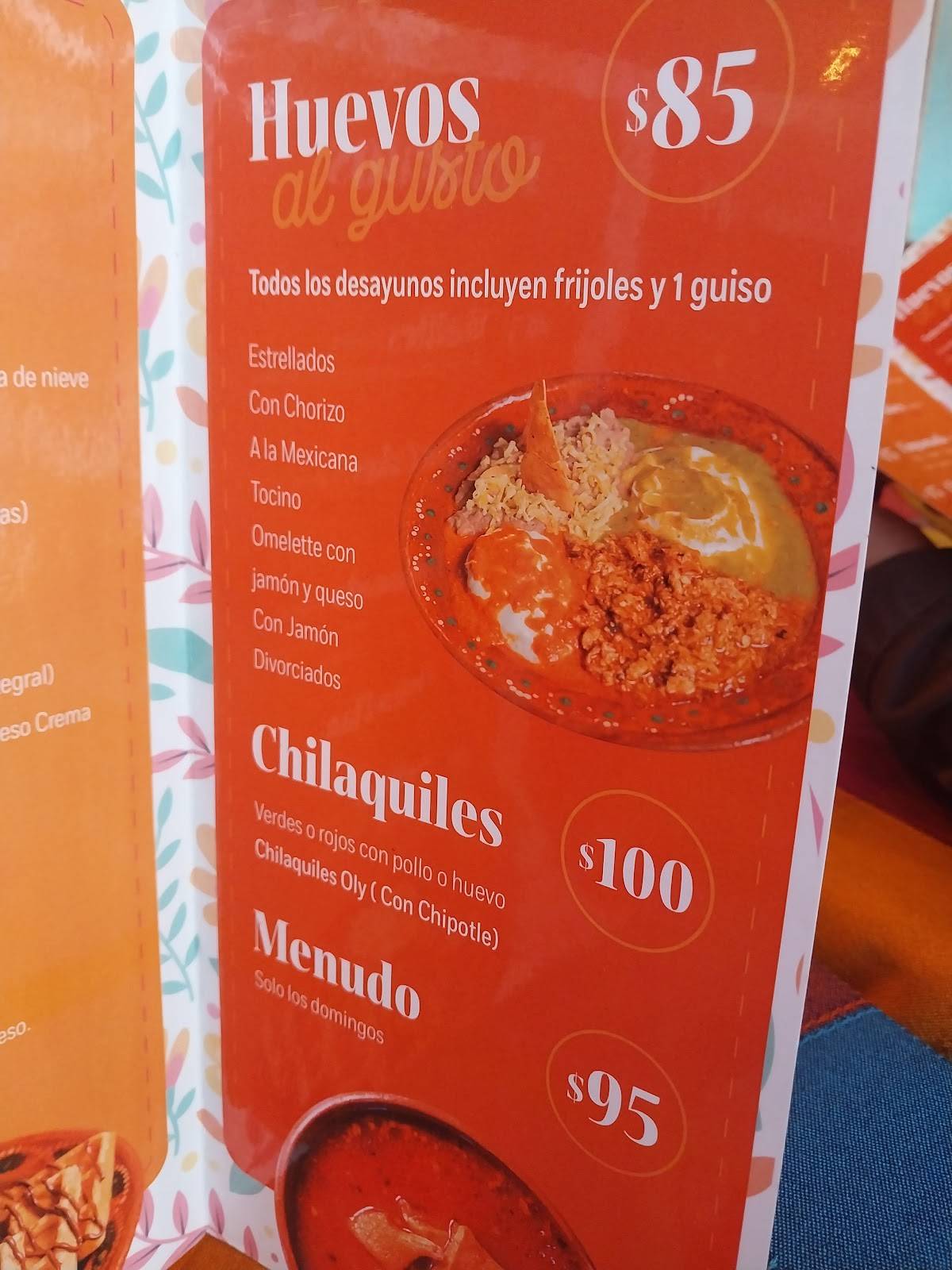 Carta de Restaurante OLY, Torreón, Blvrd el Tajito 100