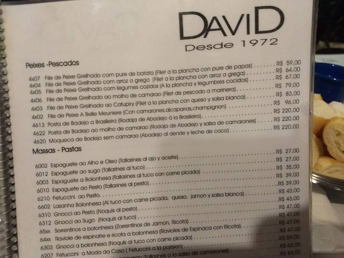 Carta de Restaurante do David, Búzios