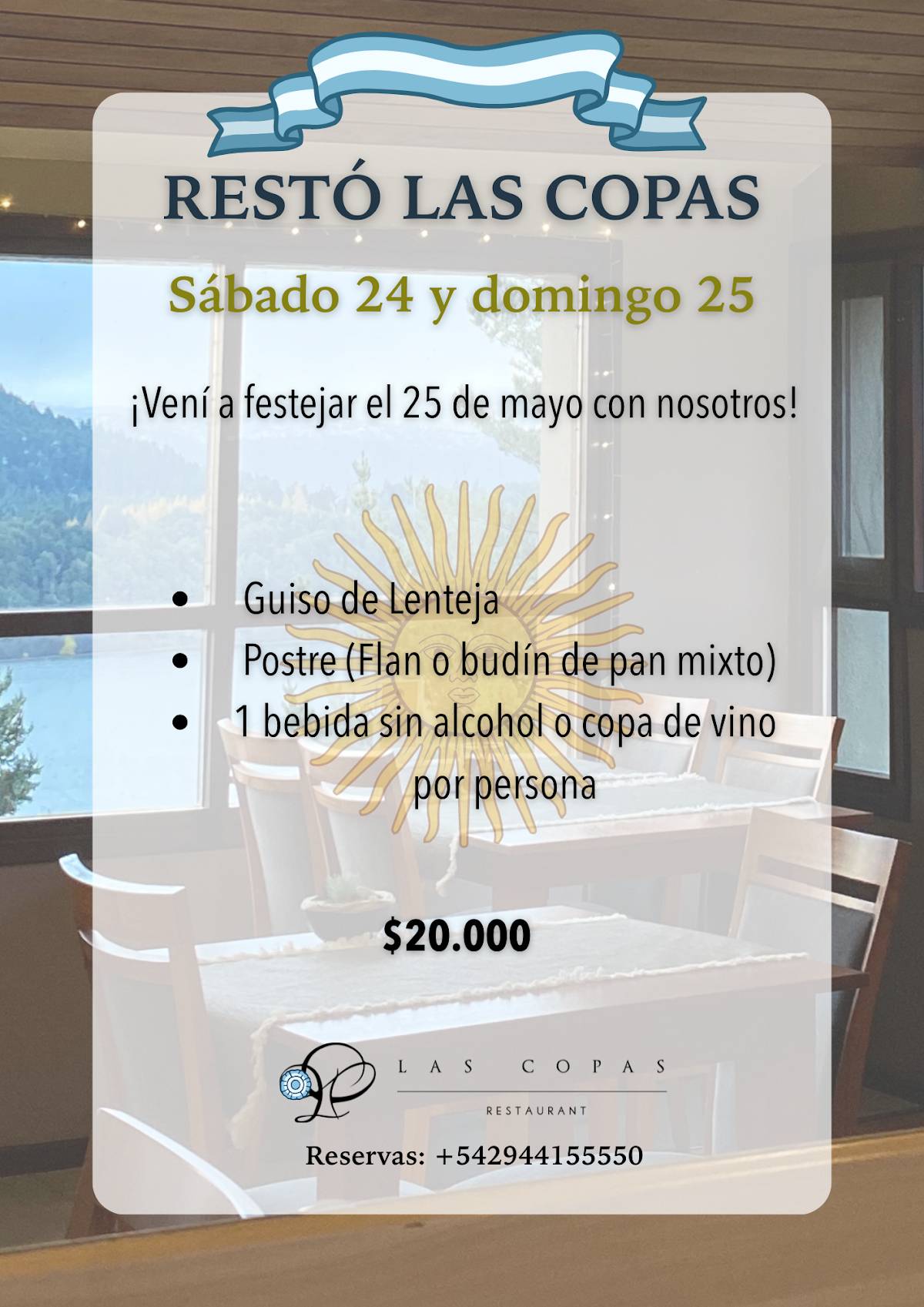 Carta del restaurante Restó Las Copas, San Carlos del Bariloche