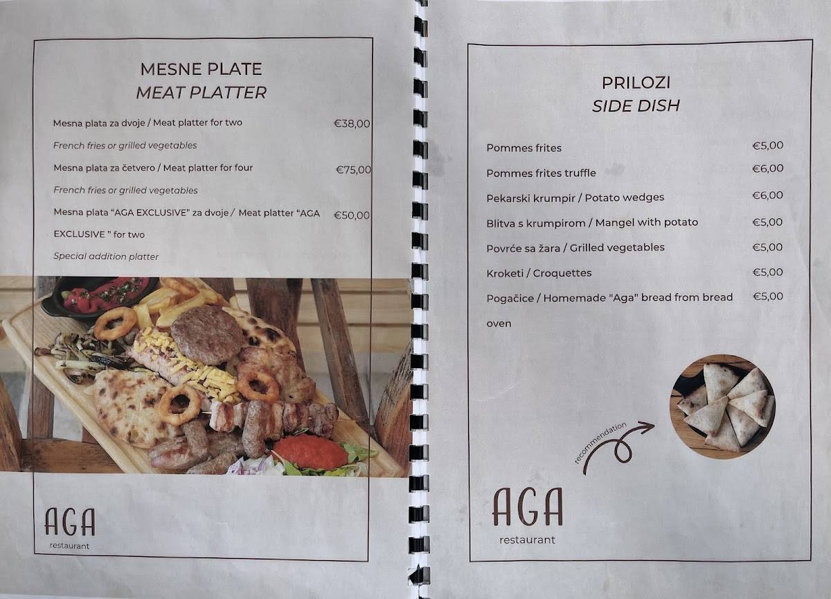 Menu at Restoran Aga restaurant, Omiš