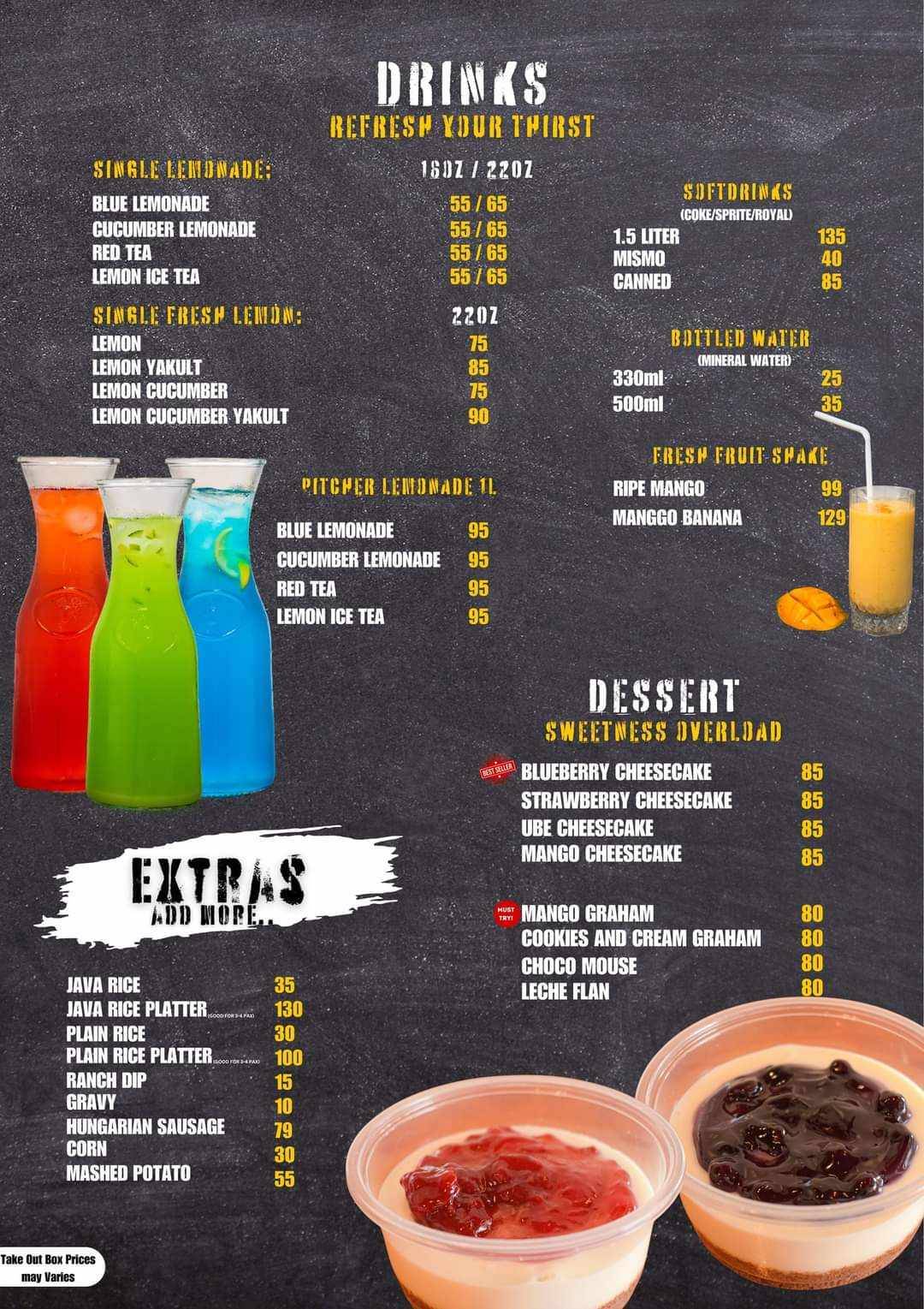 Menu at Ribsarap-Bacolod restaurant, Bacolod