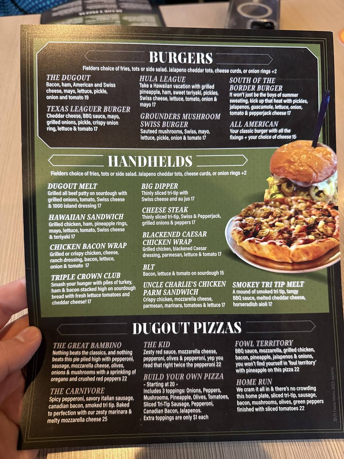 Menu at Richland Dugout pub & bar, Richland