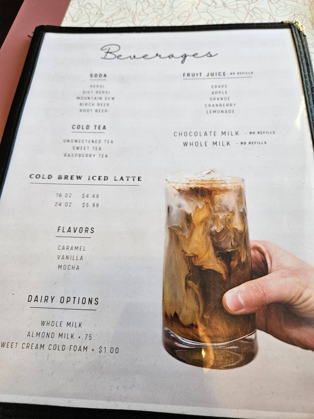 Menu at Richland Railroad Diner restaurant, Richland