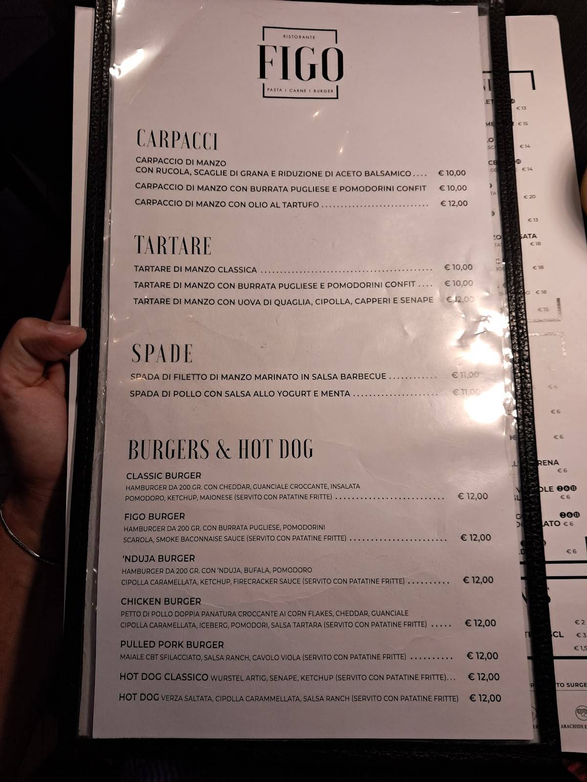 Menu da Ristorante Figo Nomentana, Roma