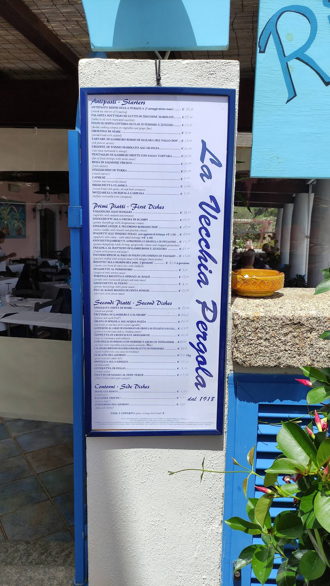 Menu da Ristorante “La Vecchia Pergola”, Giglio Porto