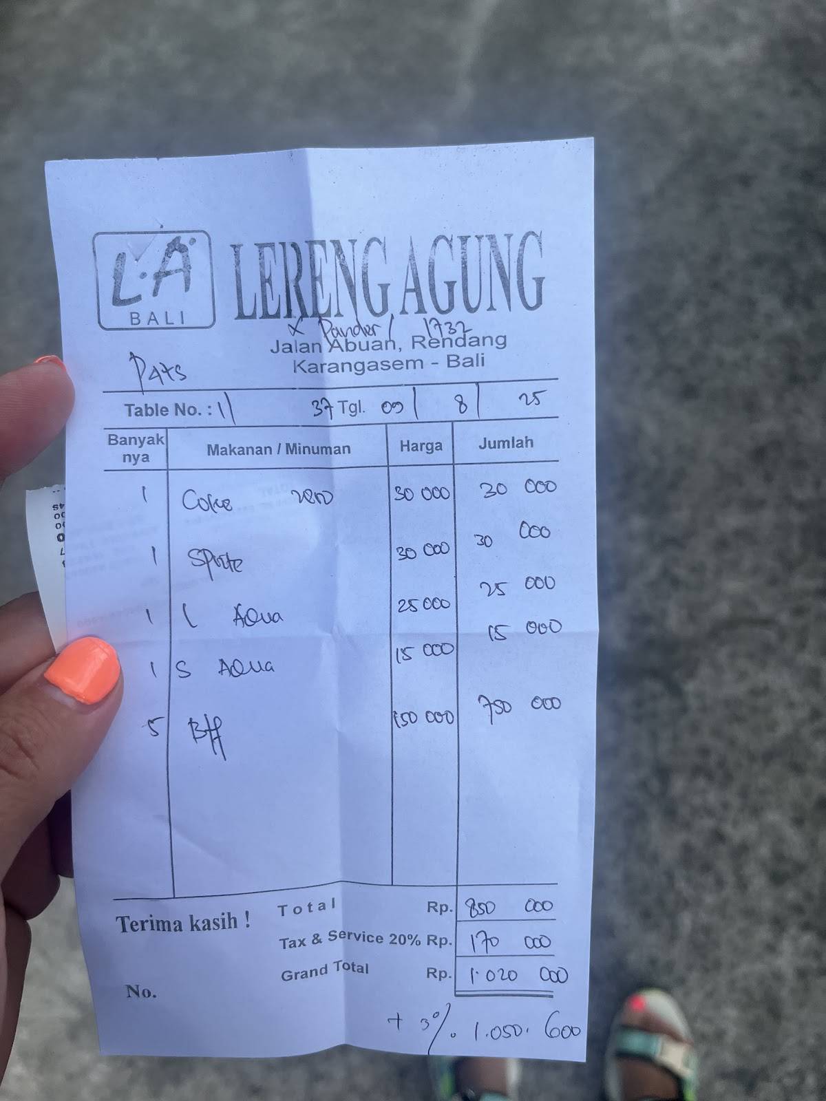 Menu at Ristorante Lereng Agung restaurant, Menanga