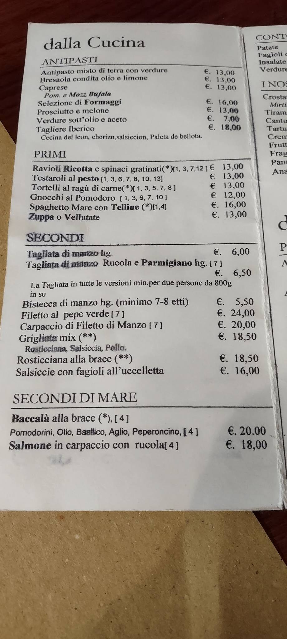 Menu at Ristorante Pizzeria Il Chiodo Massarosa, Massarosa