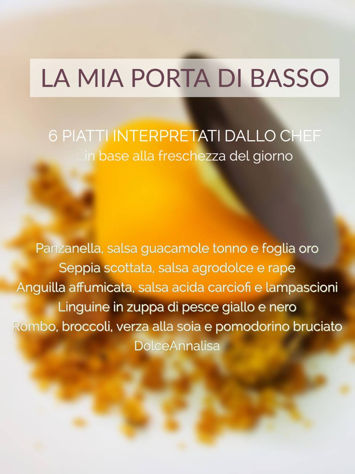 Menu at Porta Di Basso restaurant, Peschici, Via Cristoforo Colombo