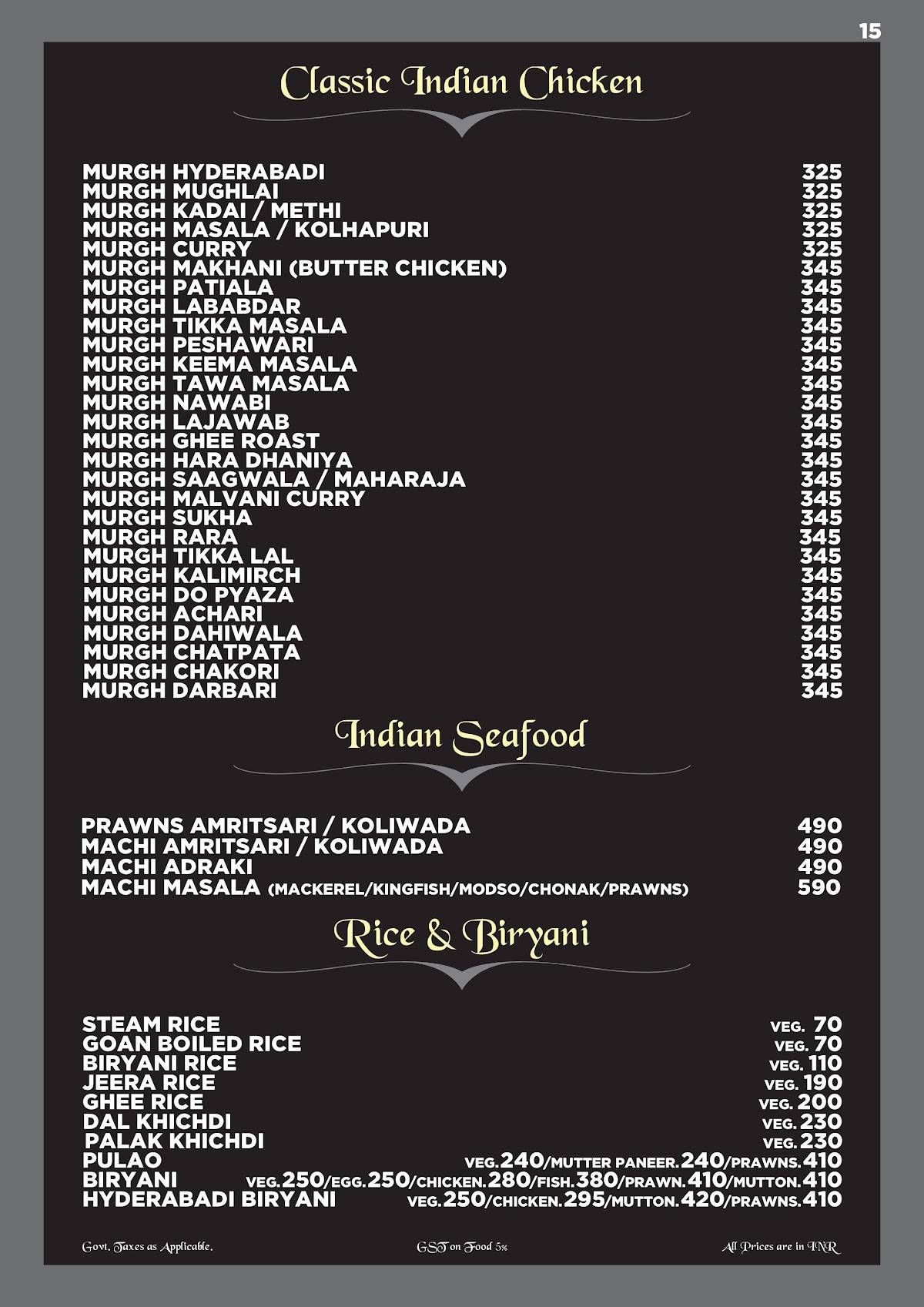 Menu at Ritz Classic Margao, Margao