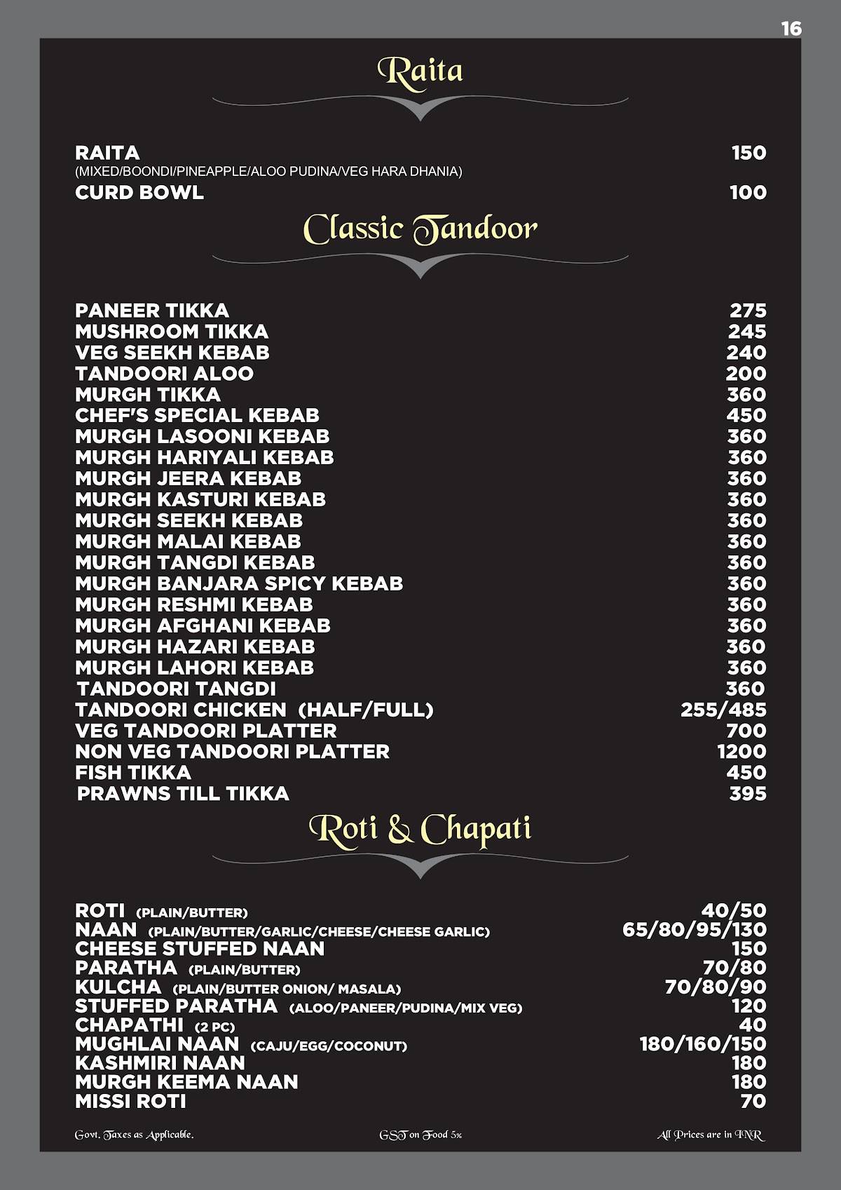 Menu at Ritz Classic Margao, Margao