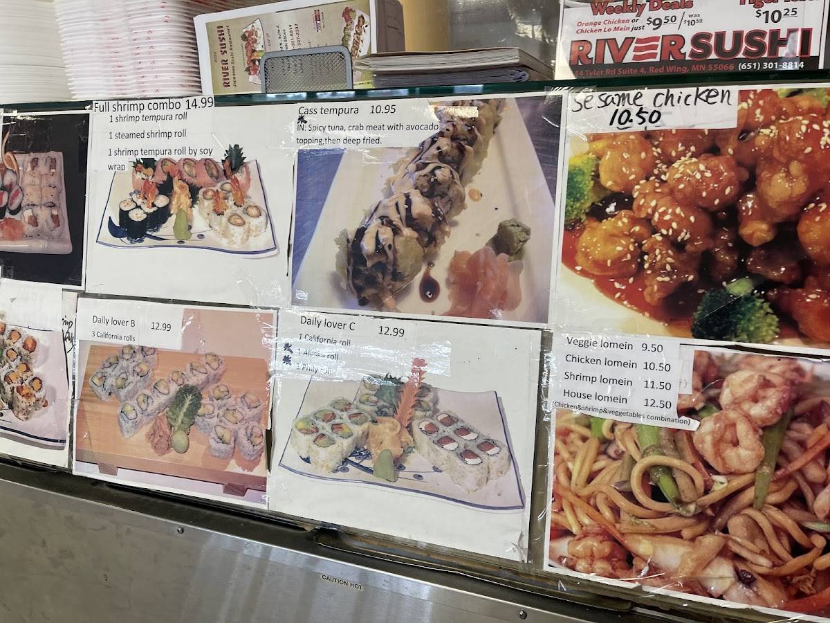 Menu at River Sushi restaurant, Red Wing