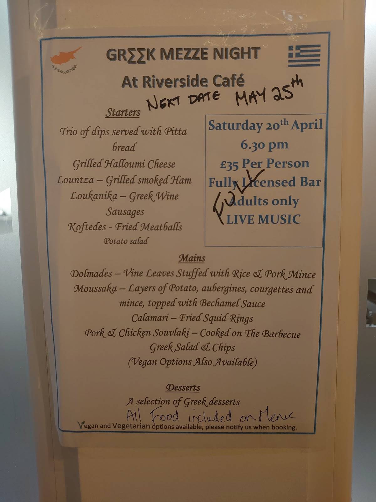 Menu at Riverside Café cafe, Bristol, St Annes Rd
