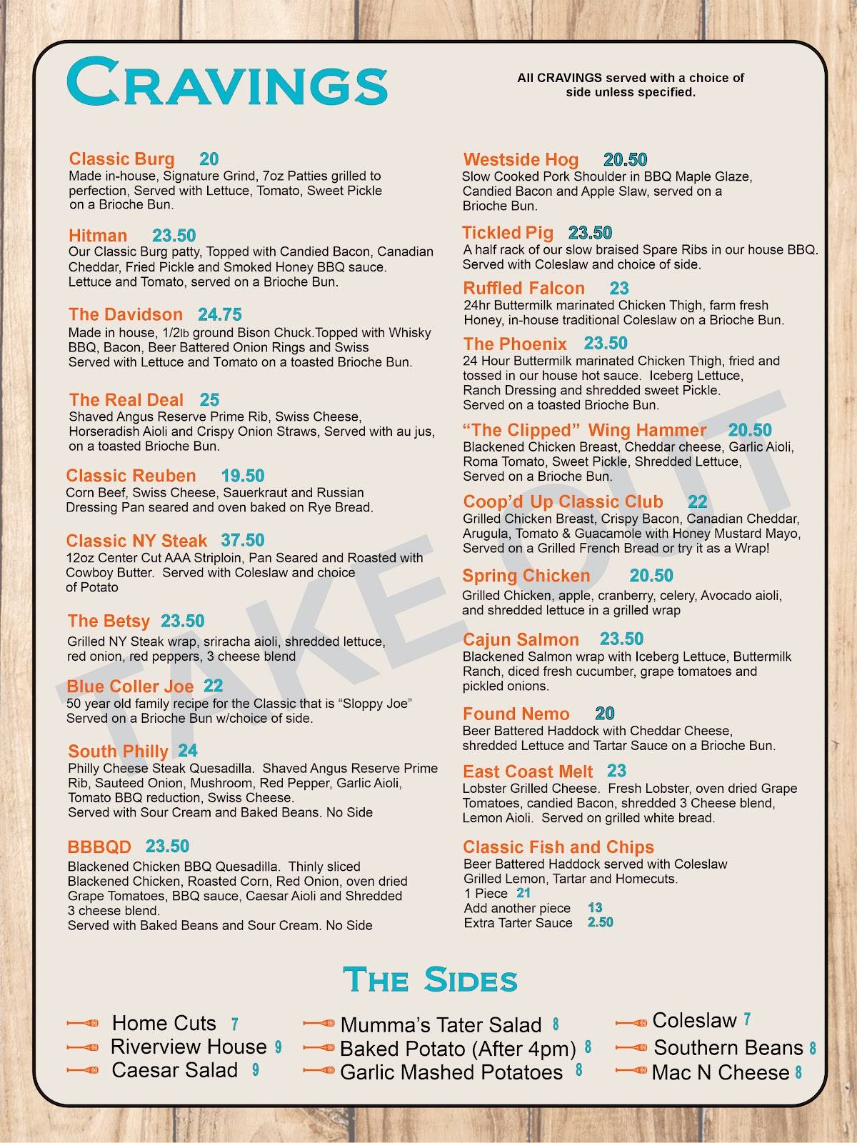 Menu at Riverview Local Eatery restaurant, Wingham, 499 Josephine St