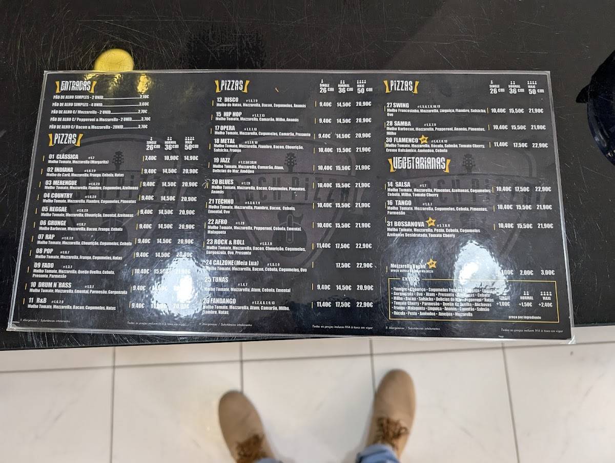 Menu em Rock Pizza restaurante, Agueda