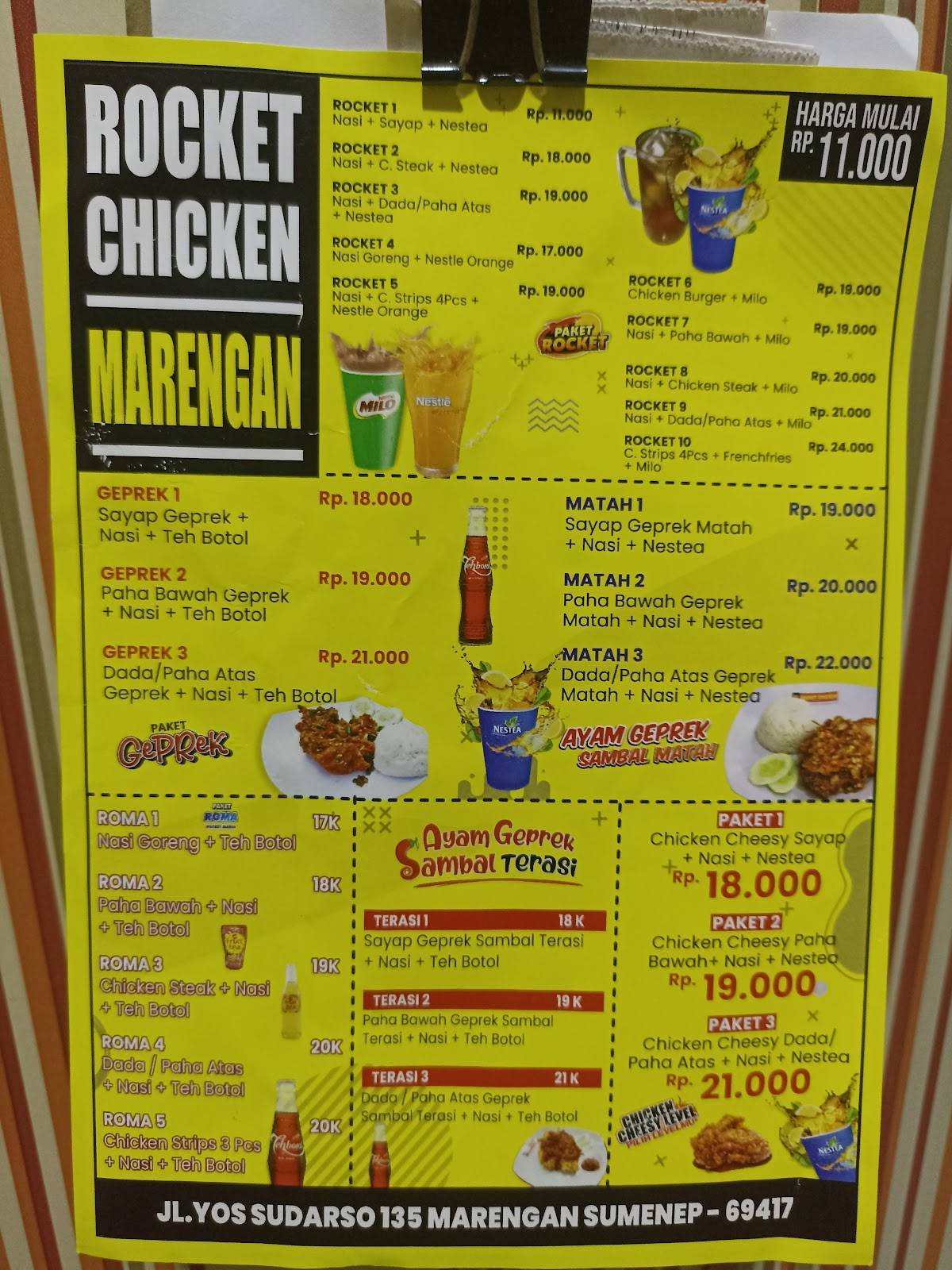 Menu at Rocket Chicken Marengan Sumenep restaurant, Marengan Daya