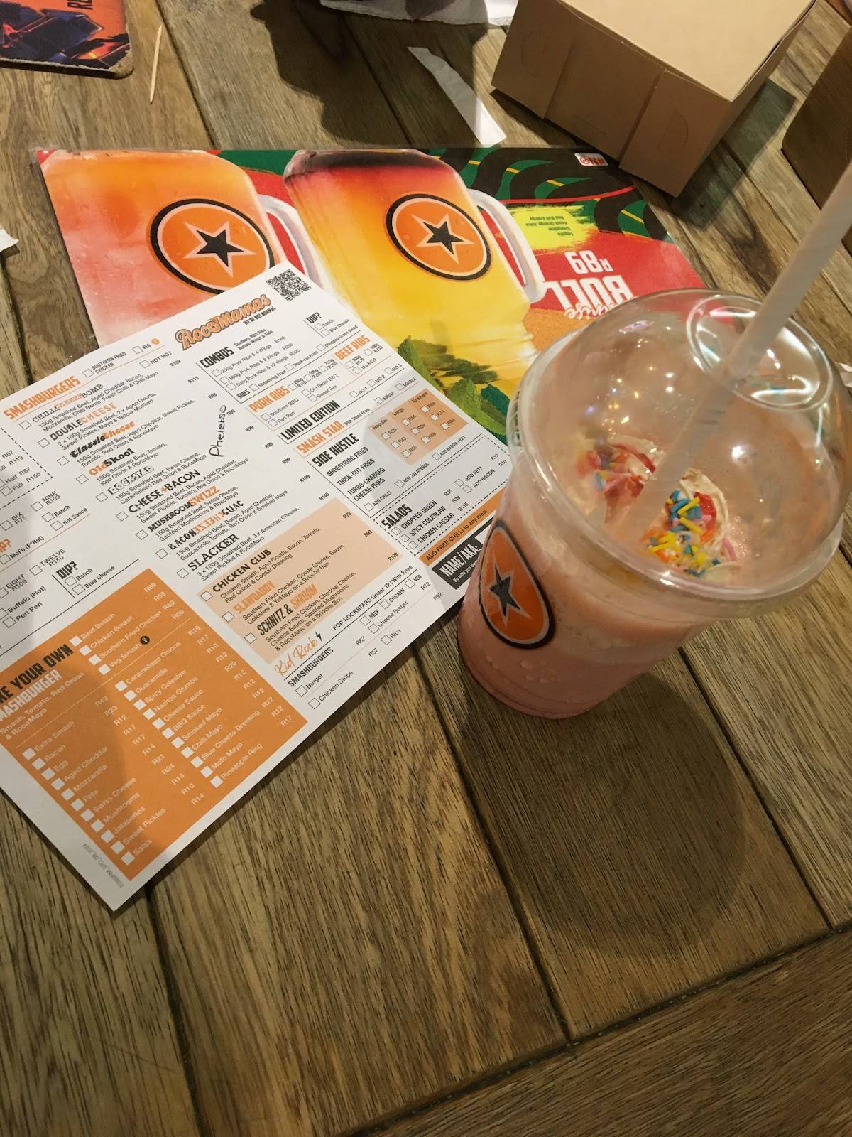 Menu at RocoMamas The Glen restaurant, Johannesburg, Shop U7B & E