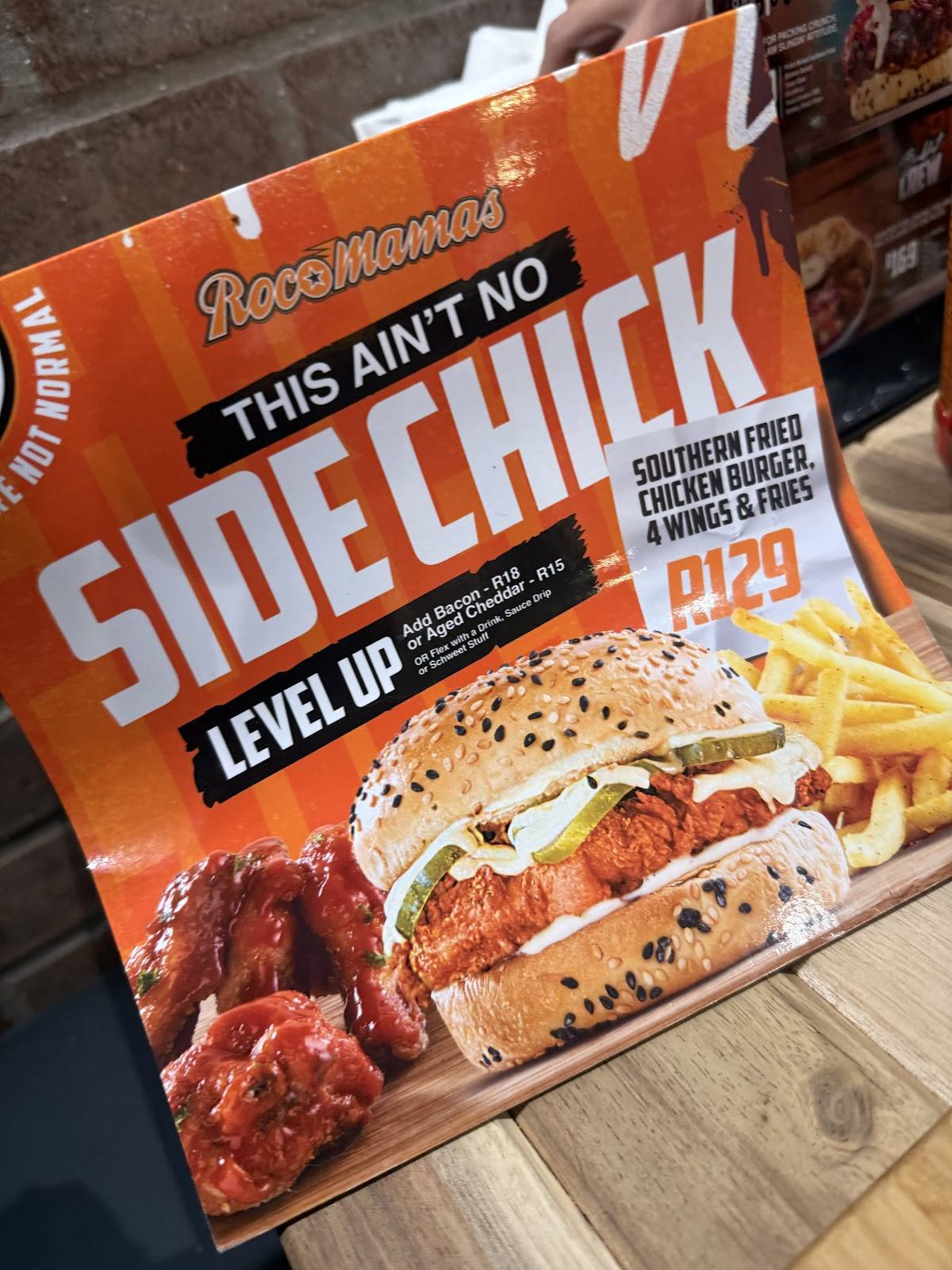 Menu at RocoMamas Zevenwacht restaurant, Cape Town