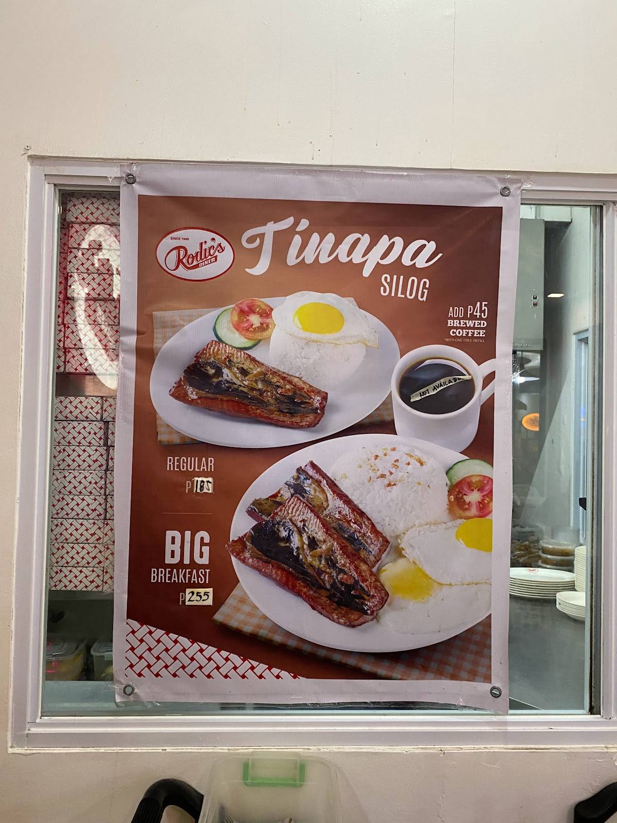 Carta del restaurante Rodic's Diner, Manila, Taft Ave