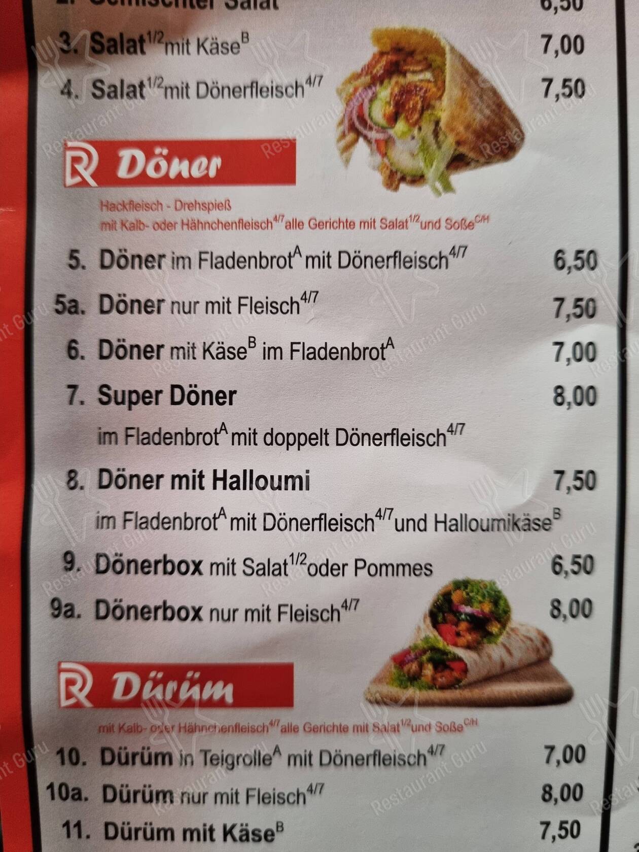 Speisekarte von Rojan Döner restaurant, Radebeul