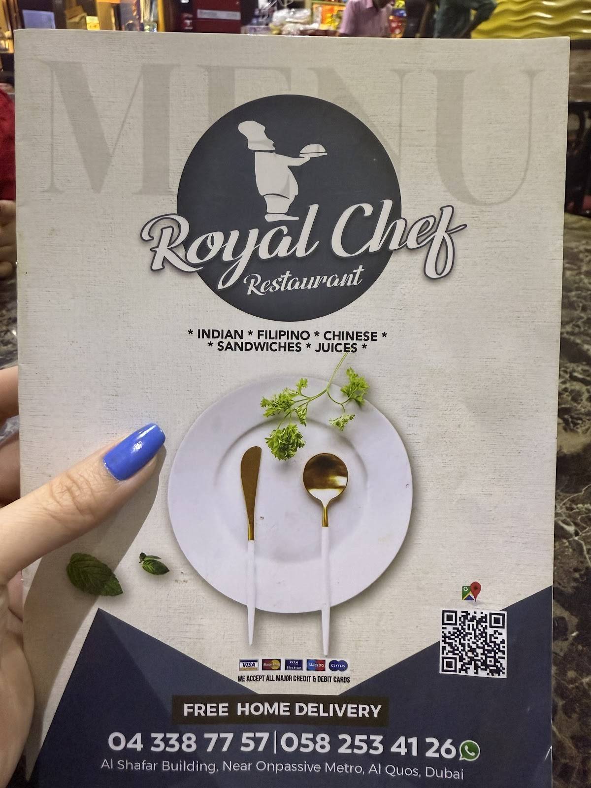 Menu at Royal Chef Restaurant, Dubai, 5 7A St