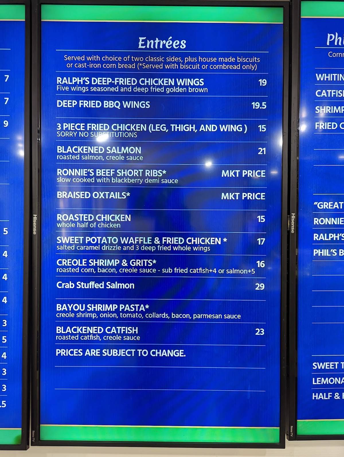 Menu at Ruby's Southern Comfort Kitchen restaurant, Bowie