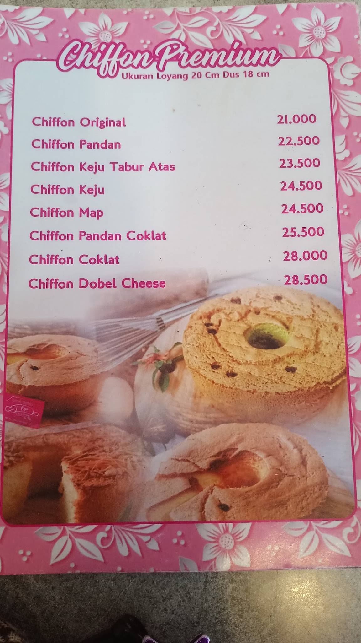 Menu at Rumah Chiffon, Klaten
